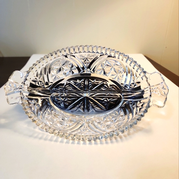 Anchor Hocking | Dining | Vintage Crystal Divided Relish Dish | Poshmark